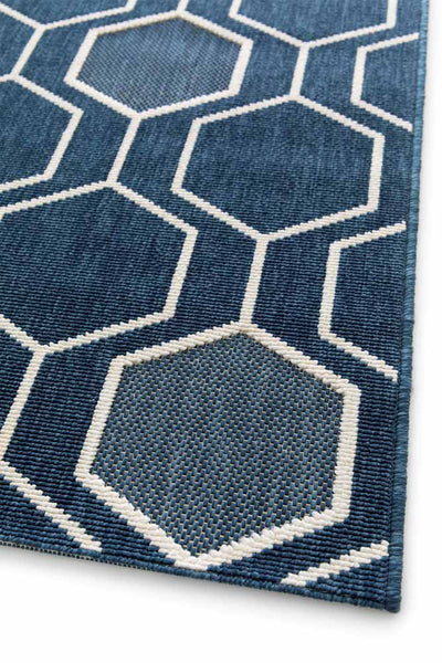 Dee Why Blue Honeycomb Rug | Outdoor Rugs Belrose | Rugs N Timber ...