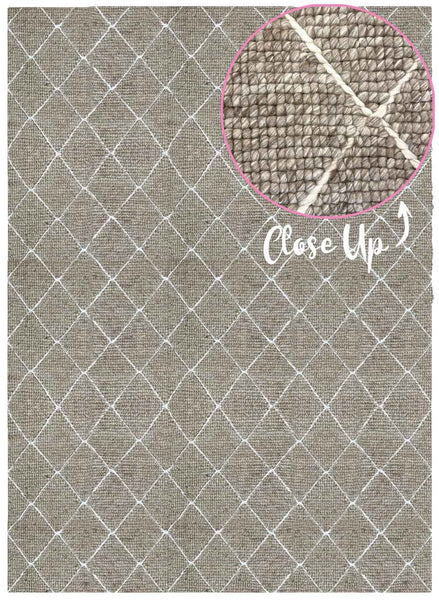 Diamond Beige Rug | Wool Rugs Belrose | Rugs N Timber – Rugs 'N' Timber