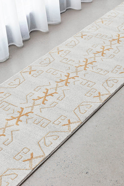 Zara Gold Tribal Runner | Hall Runners Rugs Belrose | Rugs N Timber ...